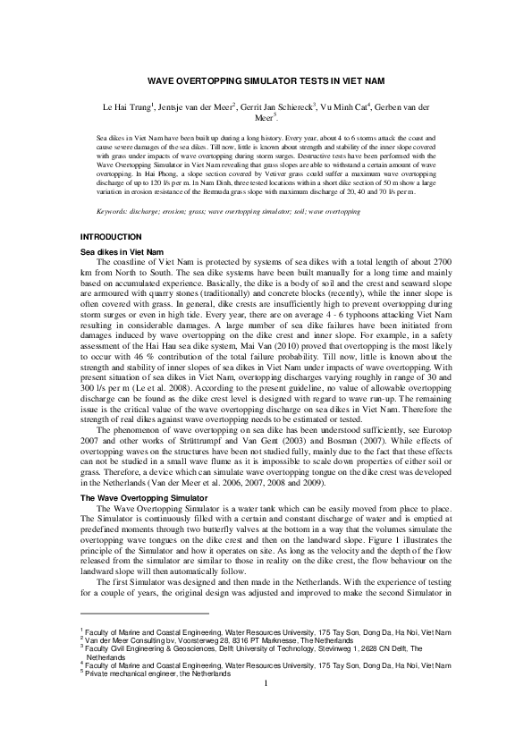 (PDF) Wave Overtopping Simulator Tests in Viet Nam