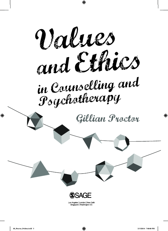 (PDF) Values and Ethics in Counselling and Psychotherapy
