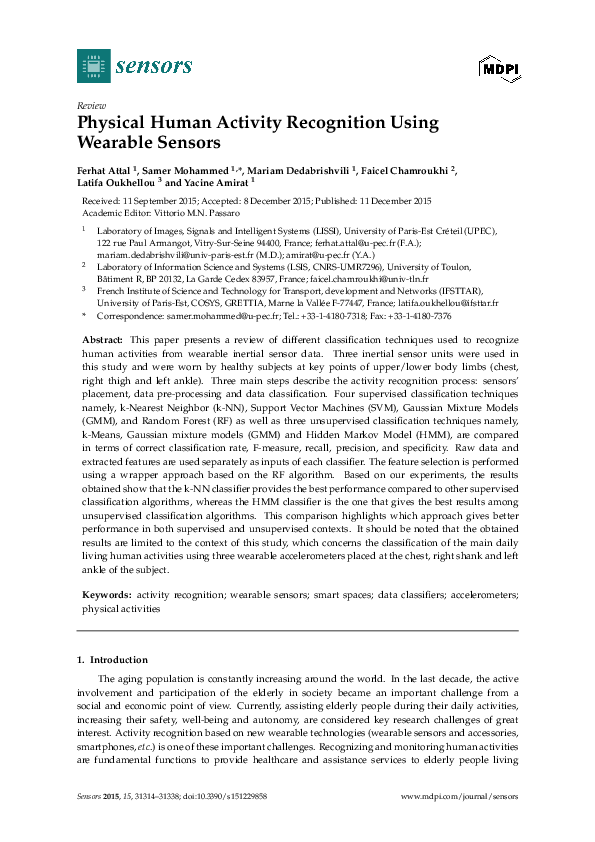 (PDF) Physical Human Activity Recognition Using Wearable Sensors ...