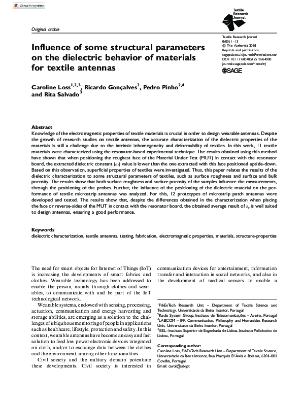 (PDF) Influence of some structural parameters on the dielectric ...