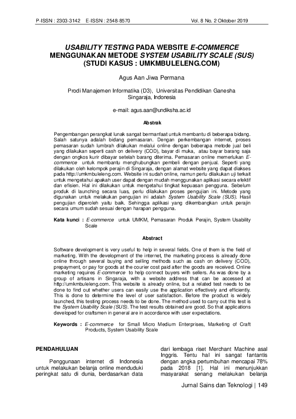 (PDF) Usability Testing Pada Website E-Commerce Menggunakan Metode ...