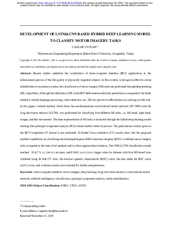 Pdf Development Of Lstmandcnn Based Hybrid Deep Learning Model To
