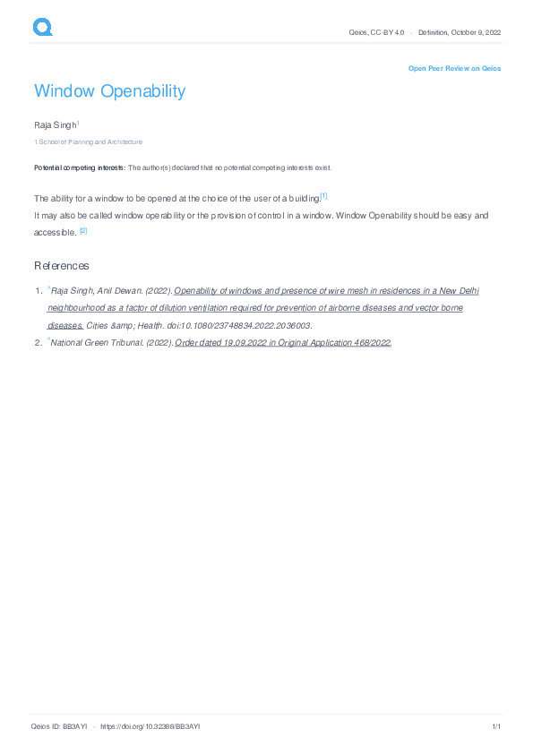 (PDF) Window Openability