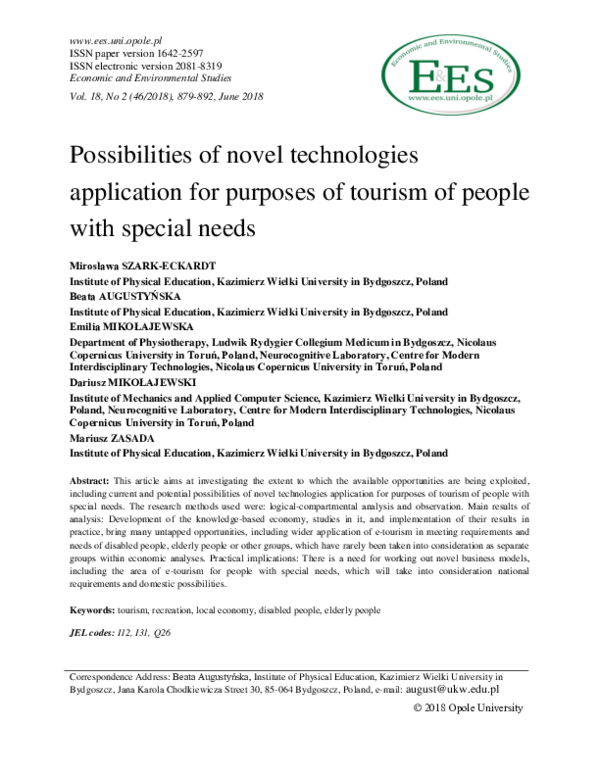 (PDF) Possibilities of novel technologies application for purposes of ...