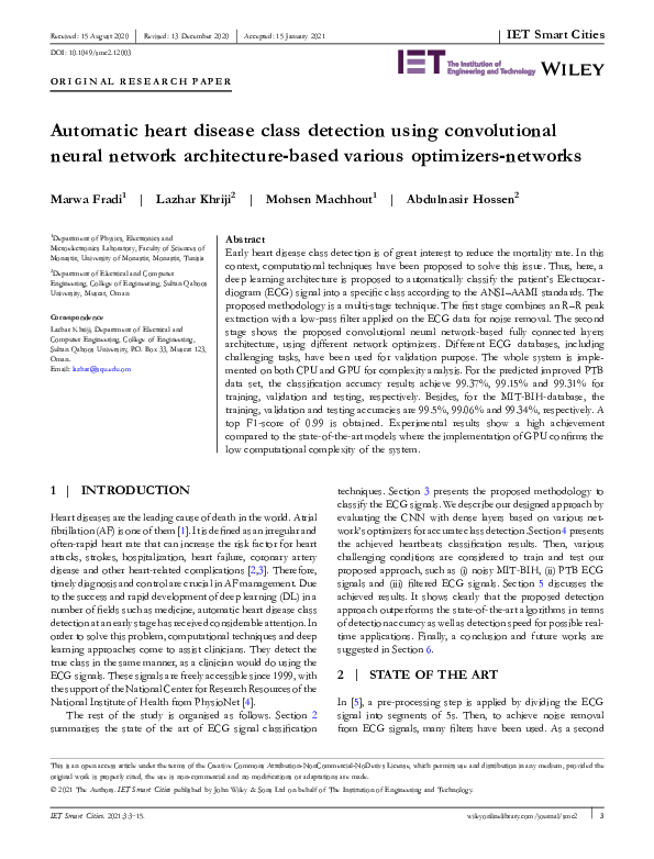 (PDF) Automatic heart disease class detection using convolutional neural network architecture ...