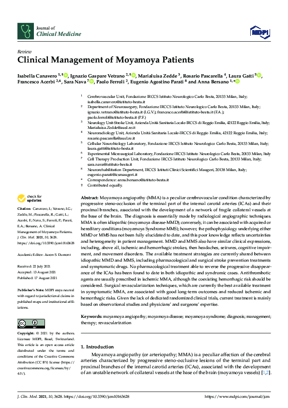 (PDF) Clinical Management of Moyamoya Patients