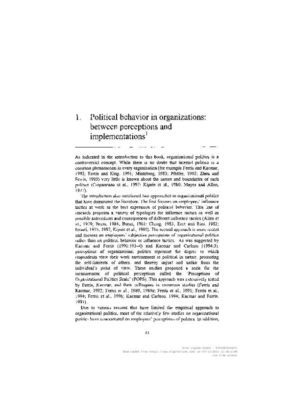 (PDF) Political behavior in organizations: between perceptions and ...