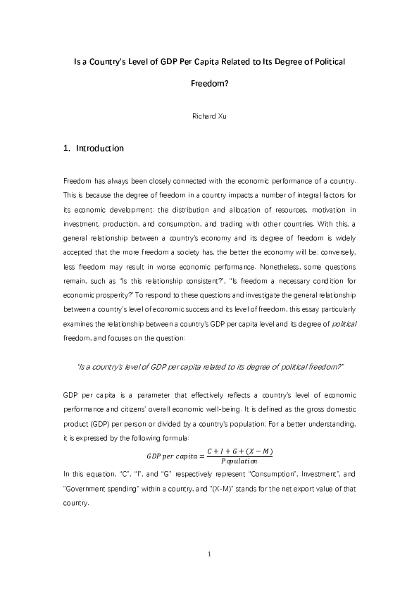(PDF) Is a Country's Level of GDP Per Capita Related to Its Degree of ...