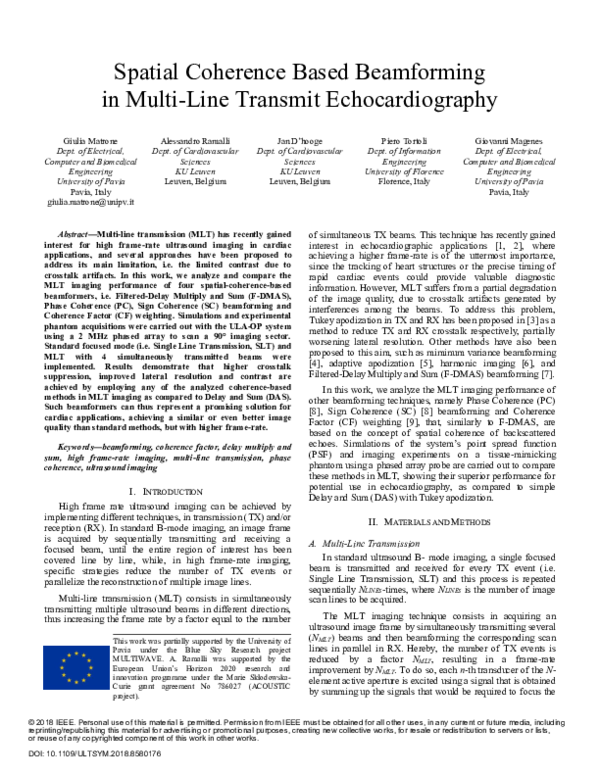 (PDF) Spatial Coherence Based Beamforming in Multi-Line Transmit ...