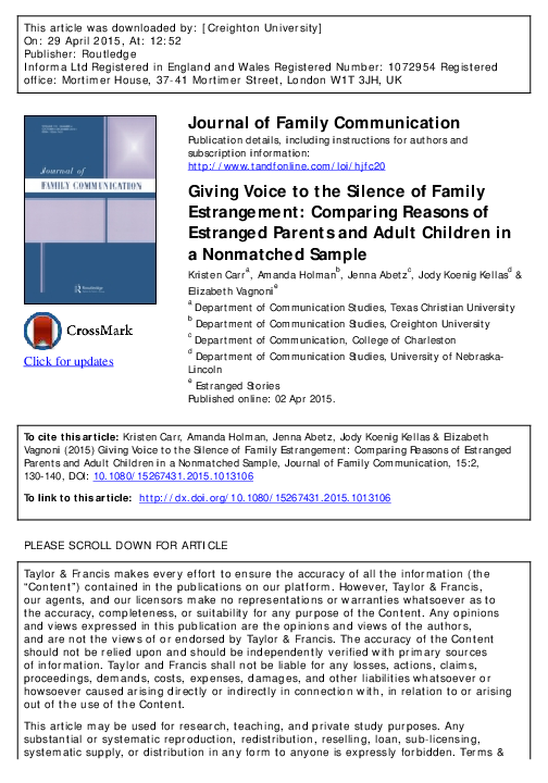 (PDF) Journal of Family Communication