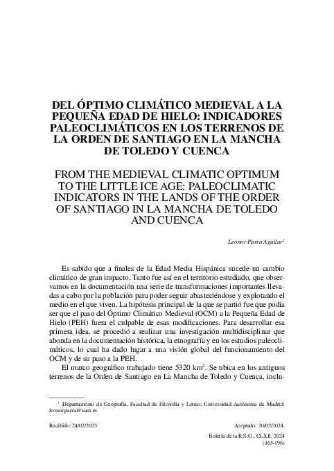 (PDF) Del Óptimo Climático Medieval a la Pequeña Edad de Hielo ...