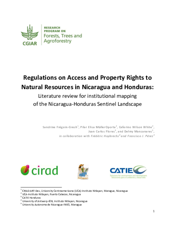 (PDF) Regulations on access and property rights to natural resources in ...