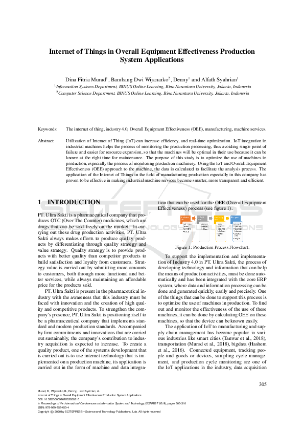 (PDF) Internet of Things in Overall Equipment Effectiveness Production ...