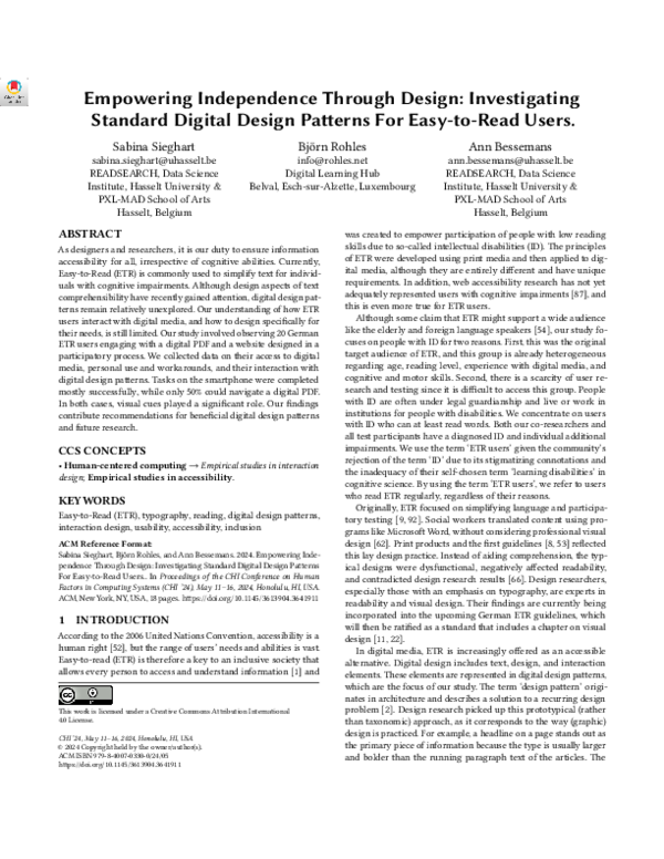 (PDF) Empowering Independence Through Design: Investigating Standard ...