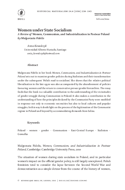(PDF) Women under State Socialism A Review of Women, Communism, and ...