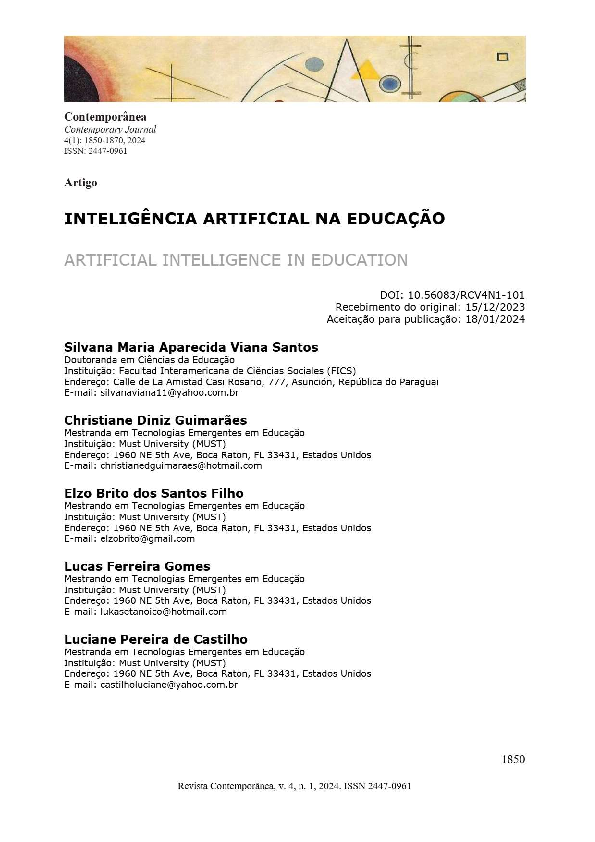 (PDF) View of INTELIGÊNCIA ARTIFICIAL NA EDUCAÇÃO
