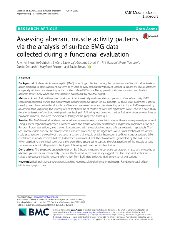(PDF) Assessing aberrant muscle activity patterns via the analysis of surface EMG data collected ...