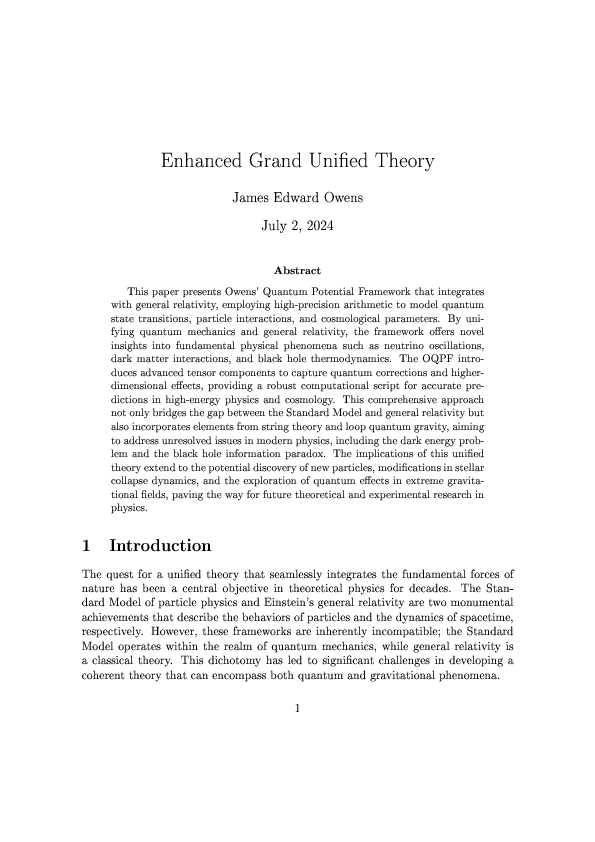 (PDF) Enhanced Grand Unified Theory
