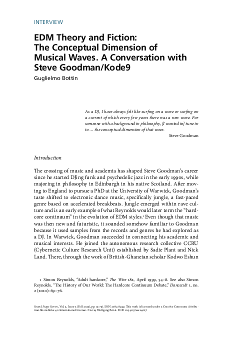 (PDF) EDM Theory and Fiction: The Conceptual Dimension of Musical Waves ...