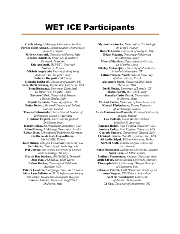 (PDF) WET ICE Participants