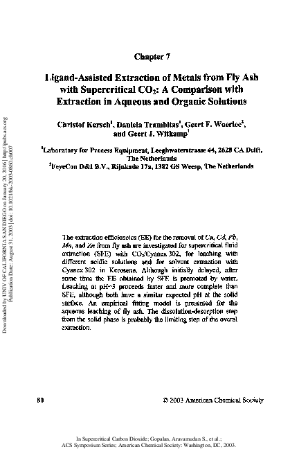 (PDF) Ligand-Assisted Extraction of Metals from Fly Ash with ...