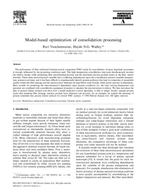 (PDF) Model-based optimization of consolidation processing