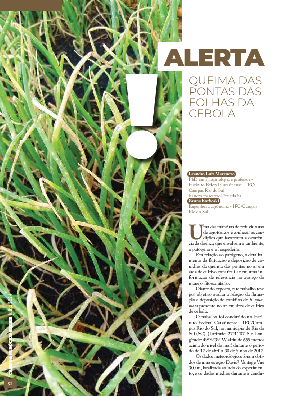 (PDF) Flutuação x deposição de Botrytis squamosa da cebola / Flotation ...