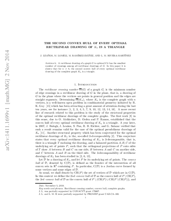 (PDF) The $2nd-$convex hull of every optimal rectilinear drawing of $K ...
