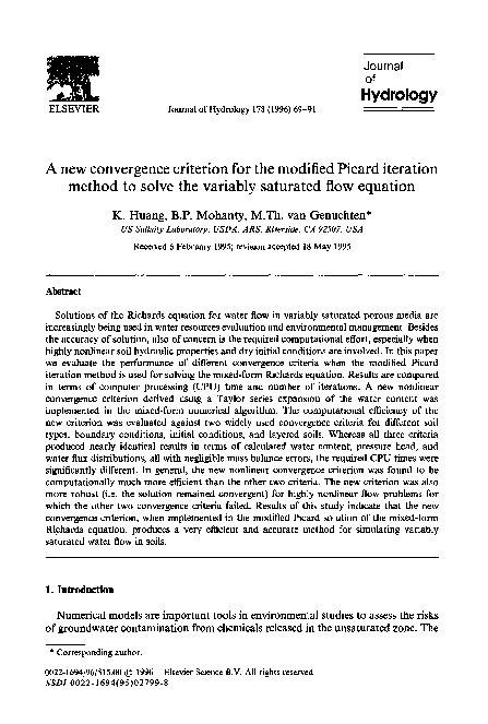 (PDF) A new convergence criterion for the modified Picard iteration ...