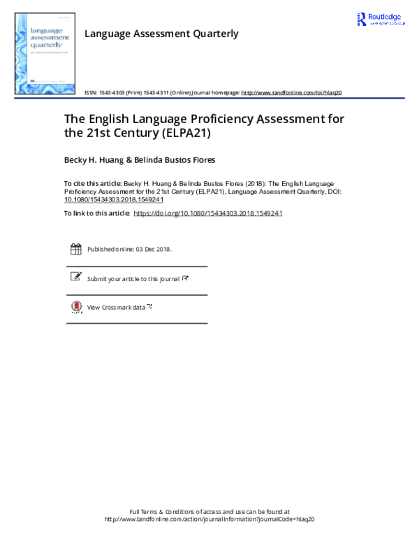 (PDF) The English Language Proficiency Assessment for the 21st Century ...