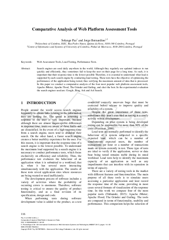 (PDF) Comparative Analysis of Web Platform Assessment Tools