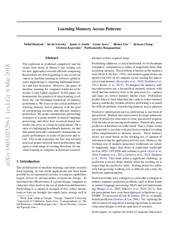 (PDF) Learning Memory Access Patterns