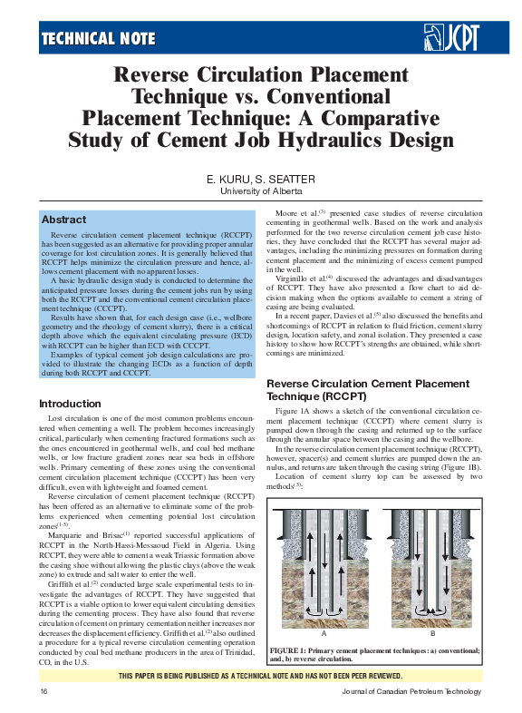 (PDF) Reverse Circulation Placement Technique vs. Conventional ...