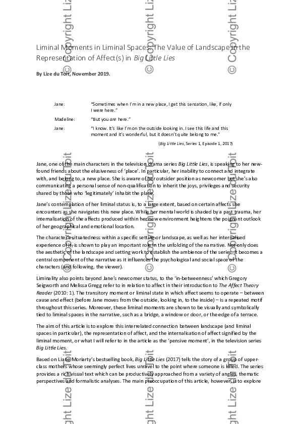 (PDF) Liminal Moments in Liminal Spaces: The Value of Landscape in the ...