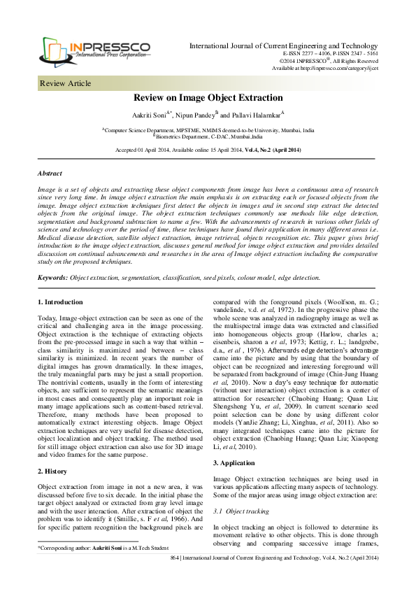 (PDF) Review on Image Object Extraction