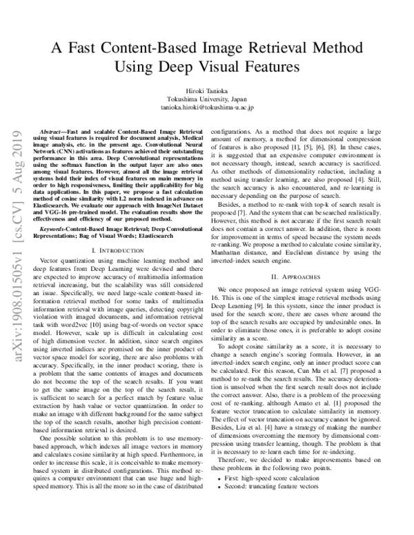 (PDF) A Fast Content-Based Image Retrieval Method Using Deep Visual Features