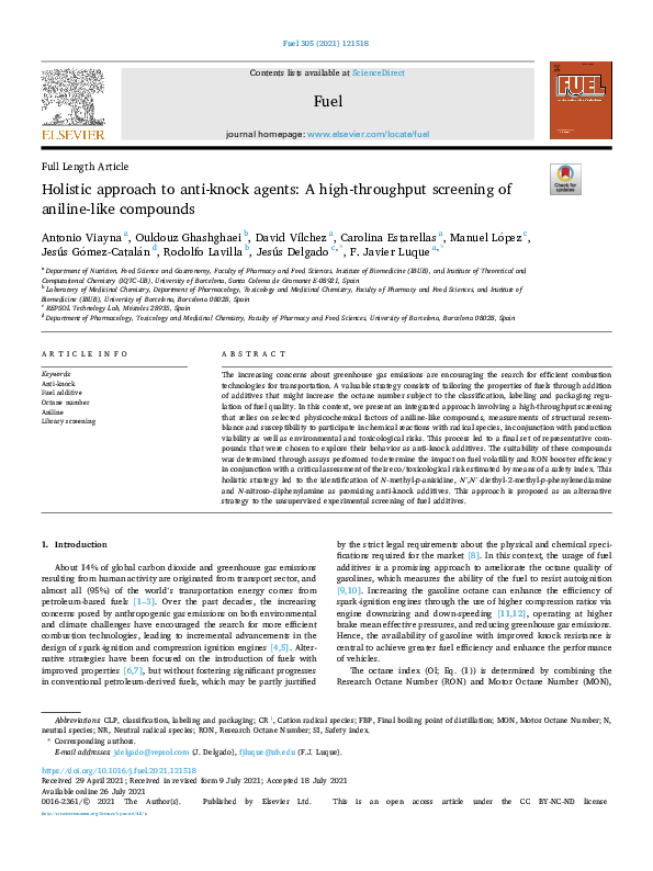 (PDF) Holistic approach to anti-knock agents: A high-throughput ...