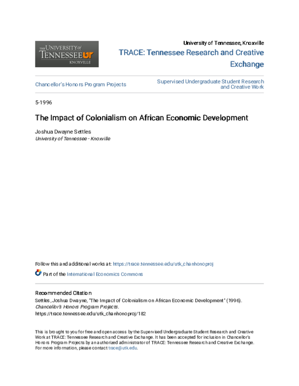 (PDF) The Impact of Colonialism on African Economic Development