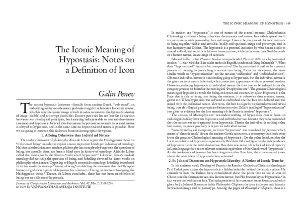 (PDF) Iconic Meaning of Hypostasis
