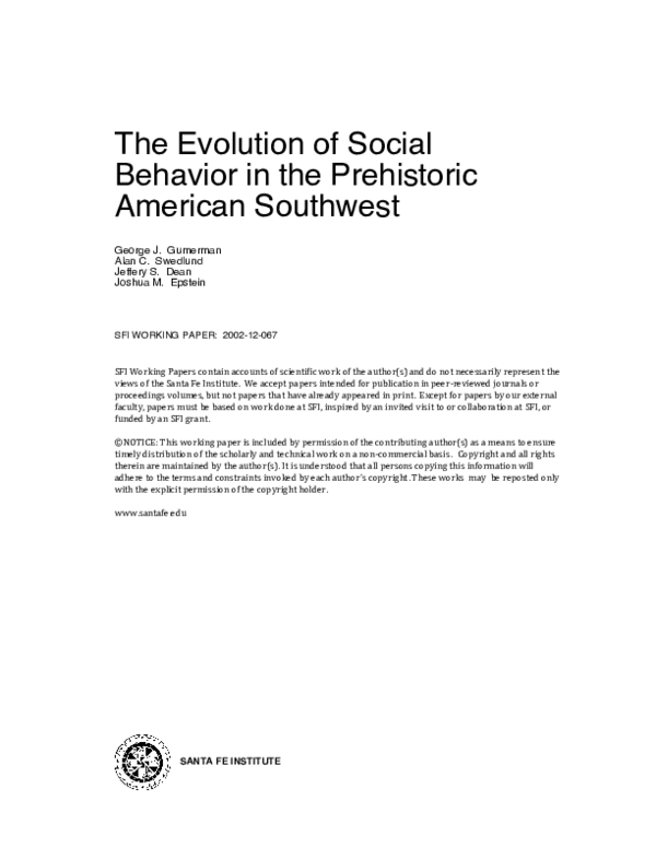 (PDF) The Evolution of Social Behavior in the Prehistoric American ...