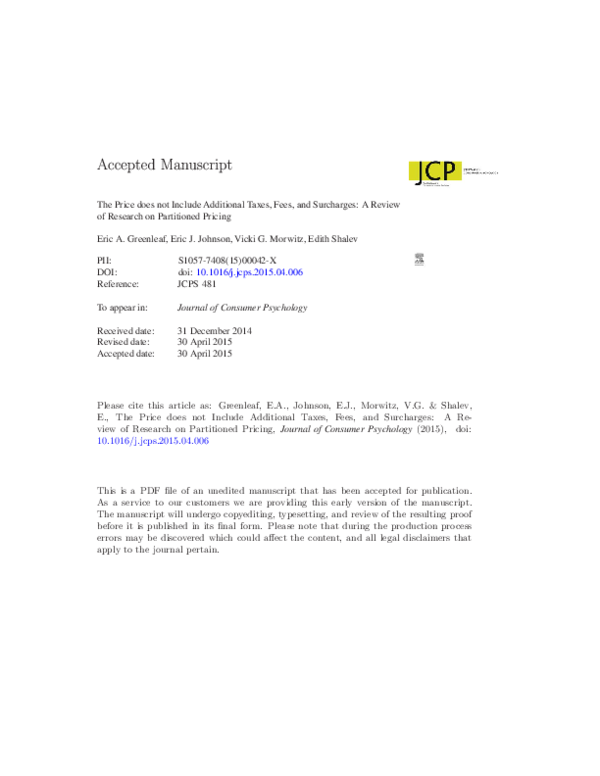 (PDF) The Price Does Not Include Additional Taxes, Fees, and Surcharges ...