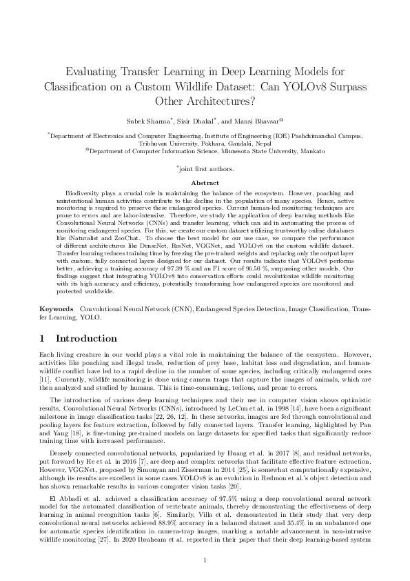 (PDF) Evaluating Transfer Learning in Deep Learning Models for Classification on a Custom ...