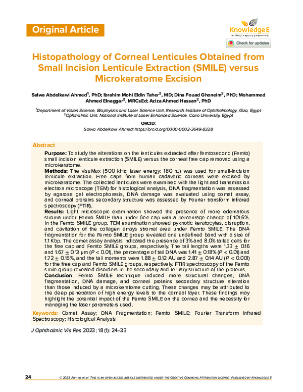 (PDF) Histopathology of Corneal Lenticules Obtained from Small Incision ...