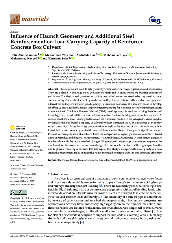 (PDF) Influence of Haunch Geometry and Additional Steel Reinforcement ...
