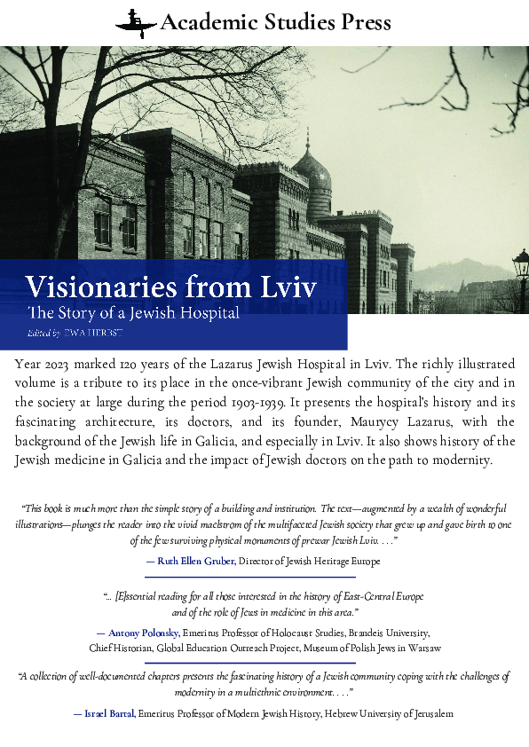 (PDF) “The Jewish Hospital in Lemberg/Lwów/Lviv: Its Architecture and ...