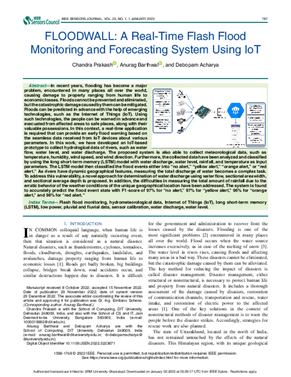 (PDF) FLOODWALL: A Real-Time Flash Flood Monitoring and Forecasting System Using IoT