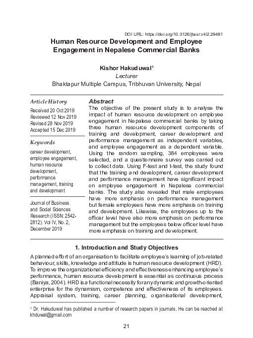 (PDF) Human resource development and employee engagement