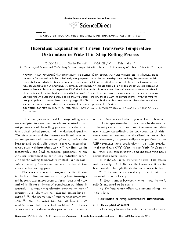 (PDF) Theoretical explanation of uneven transverse temperature ...