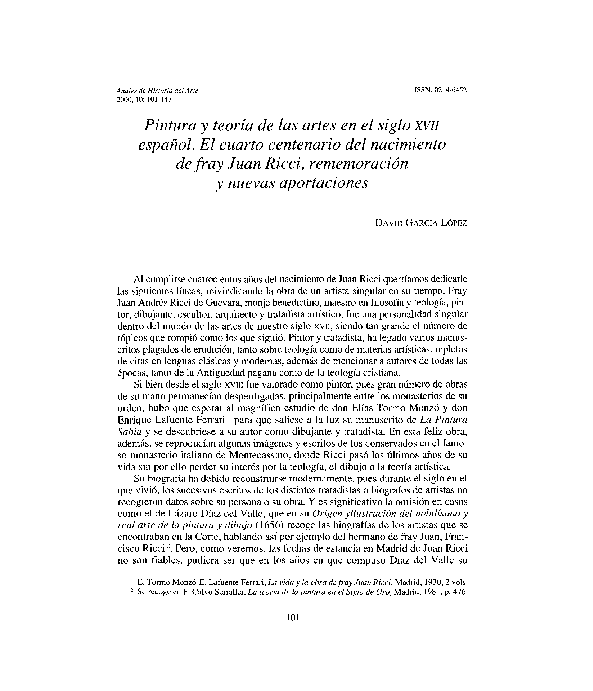 (PDF) Pintura y teoría de las artes en el siglo XVII español. El cuarto ...