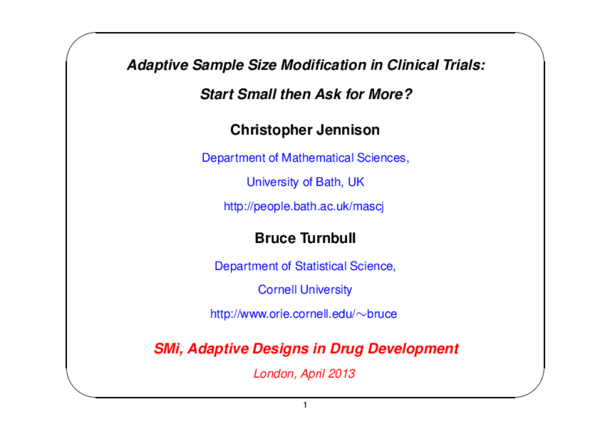 (PDF) SMi, Adaptive Designs in Drug Development